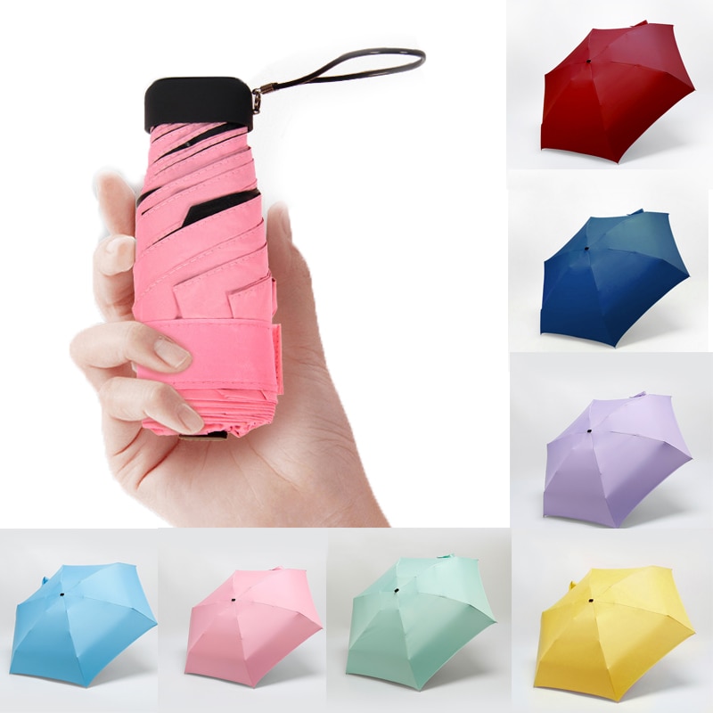 Mini Folding Umbrella Rain Pocket Parasol Girls An... – Vicedeal