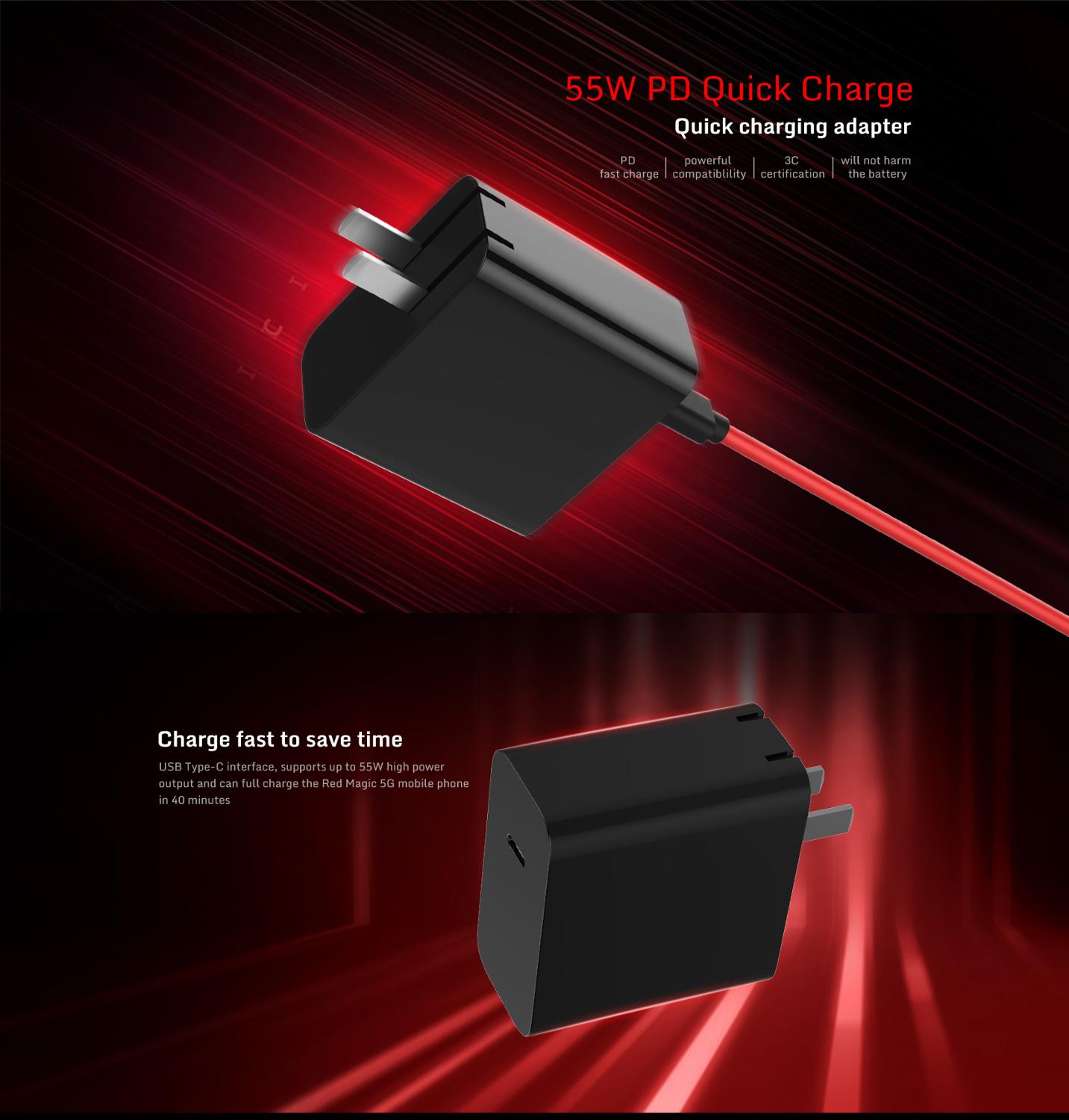 Original Nubia Red magic 5G 55W PD Quick Charger A... – Grandado