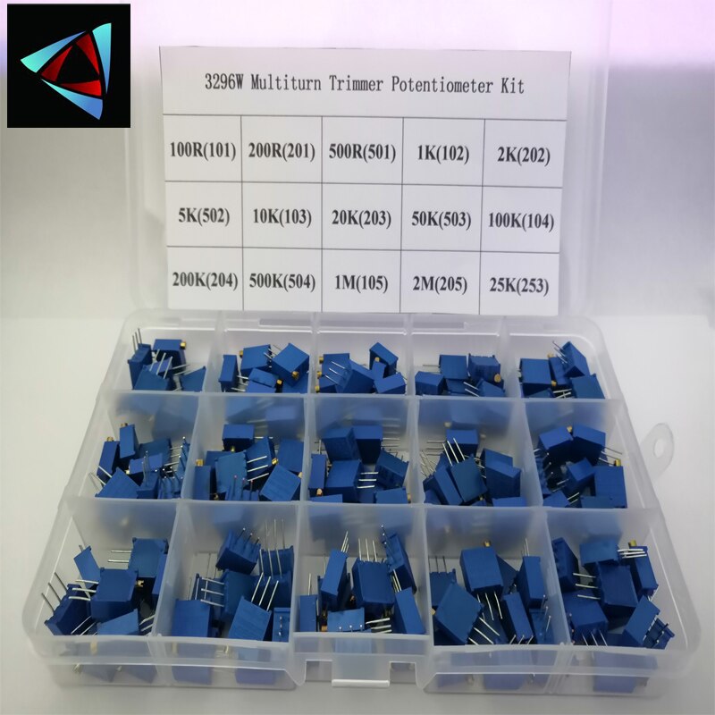 150Pcs/Lot 3296W (50R - 1M) 15 values Multiturn Tr... – Grandado