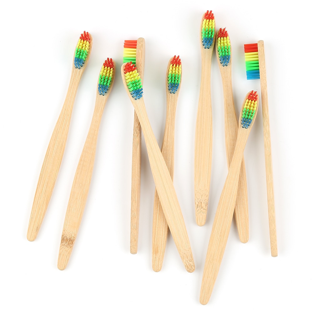 5/3/1 Pcs Eco Friendly Wood Rainbow Toothbrush Ora... – Vicedeal