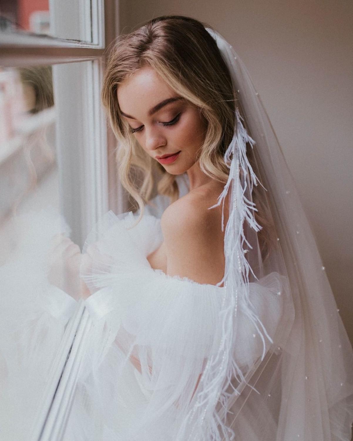 YouLaPan V23 Luxury Cathedral Wedding Veil Pearl V... – Vicedeal