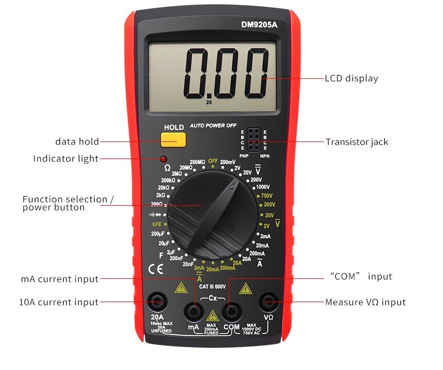 Multímetro AC DC multímetro Digital probador medid... – Grandado