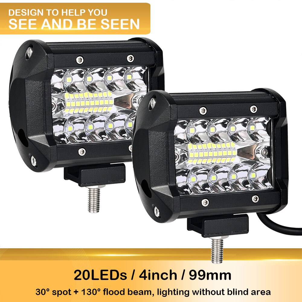 2PCS 4 inch LED Bar LED Work Light Bar for Driving... – Grandado