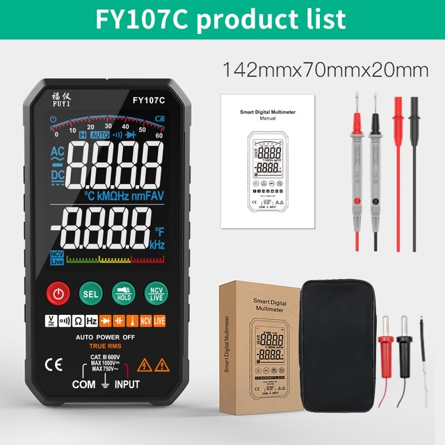FUYI High Precise 6000 counts 1000V AC DC Digital ... – Grandado