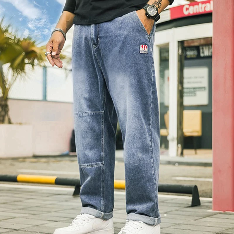 Long trousers loose straight-leg pants denim jeans... – Vicedeal