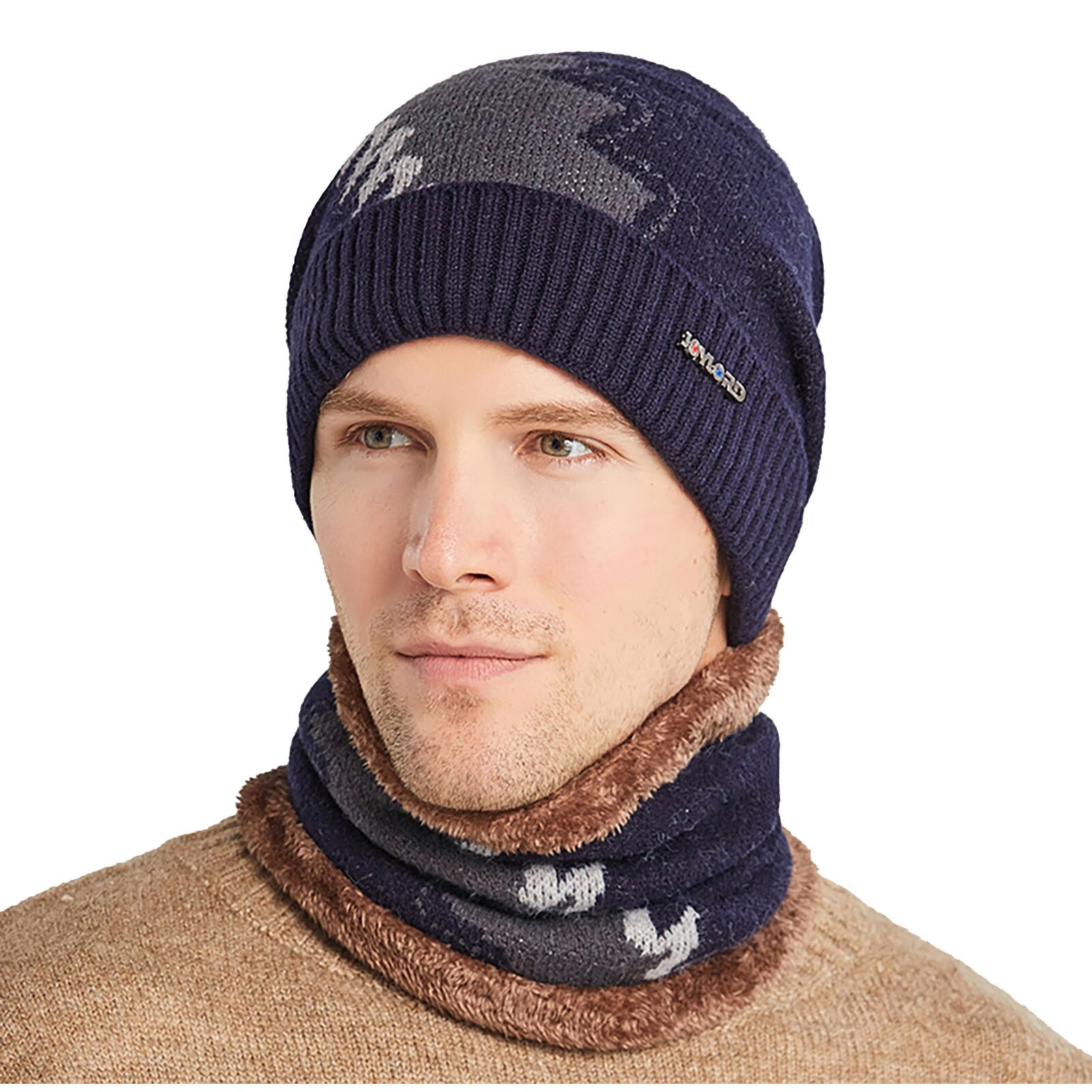 2Pcs Ski Cap En Sjaal Koude Warm Leer Winter Hoed ... – Vicedeal