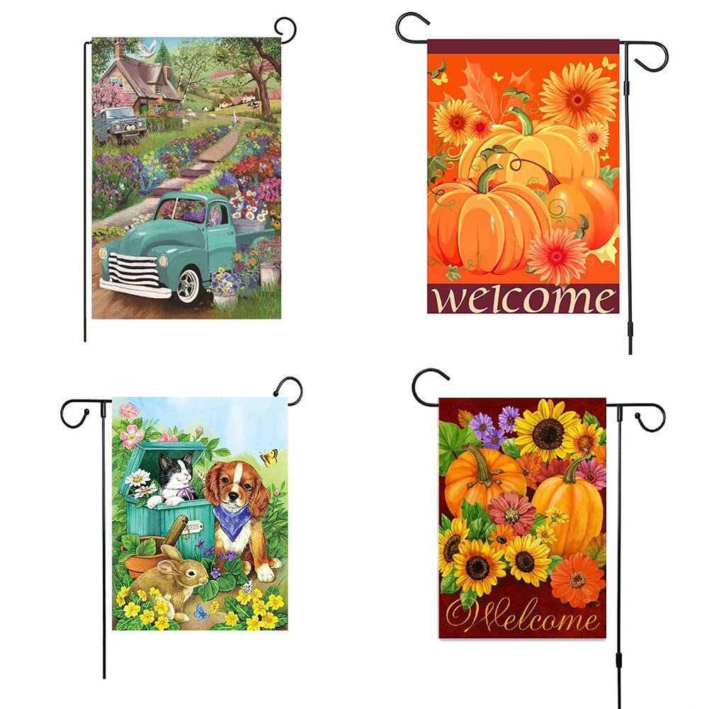 2pcs Autumn Welcome Yard Signs Garden Flags Pumpki... – Vicedeal