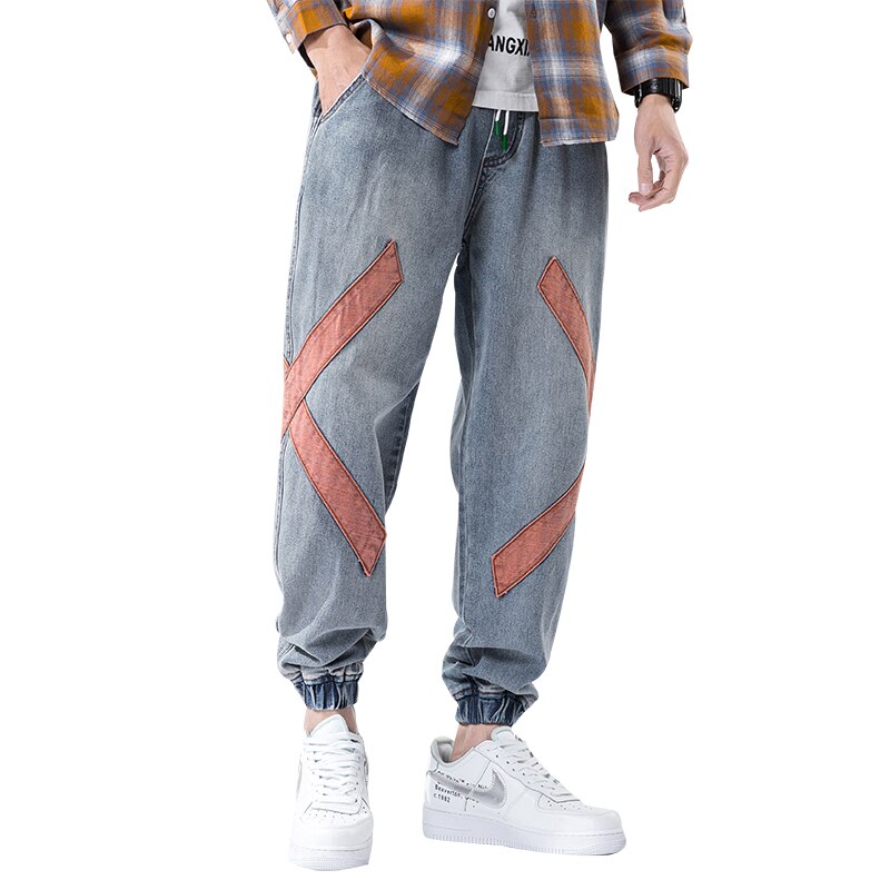 iiDossan Red Criss Cross Printed Jeans for Men Fit... – Vicedeal