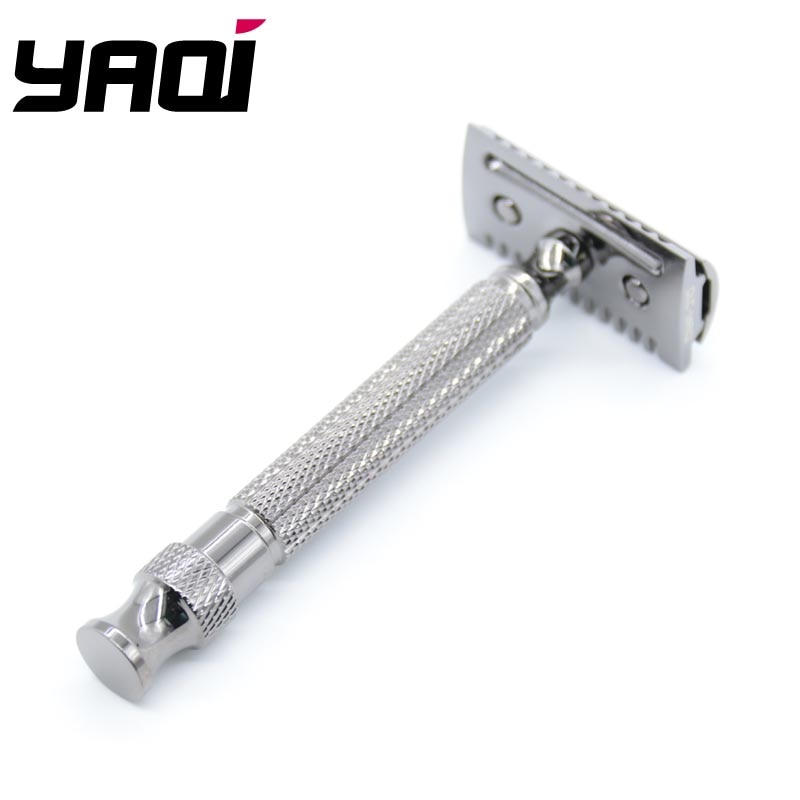 Yaqi Chrome Color Knurled 3pcs Safety Razor – Grandado