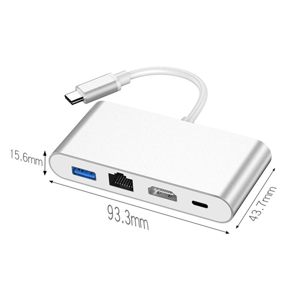 HW-TC42 4 in 1 USB Type-C HUB USB3.0 PD RJ45 Ether... – Grandado