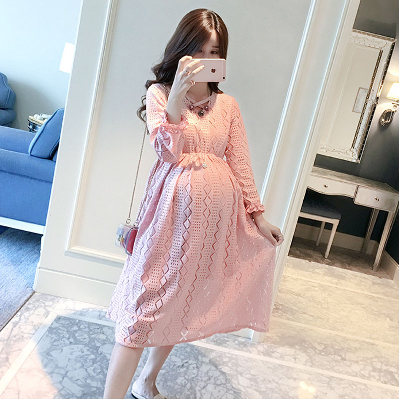 High Waist Lace Dresses Maternity Clothes For Preg... – Grandado