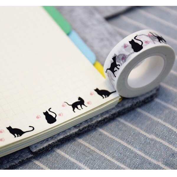 2Pcs Cat DIY Self Adhesive Washi Masking Tape Stic... – Grandado