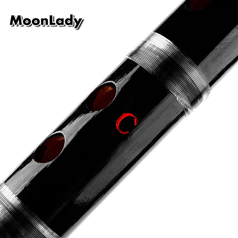 D/E/F/G Key Black Bamboo Flute with Transparent Li... – Grandado