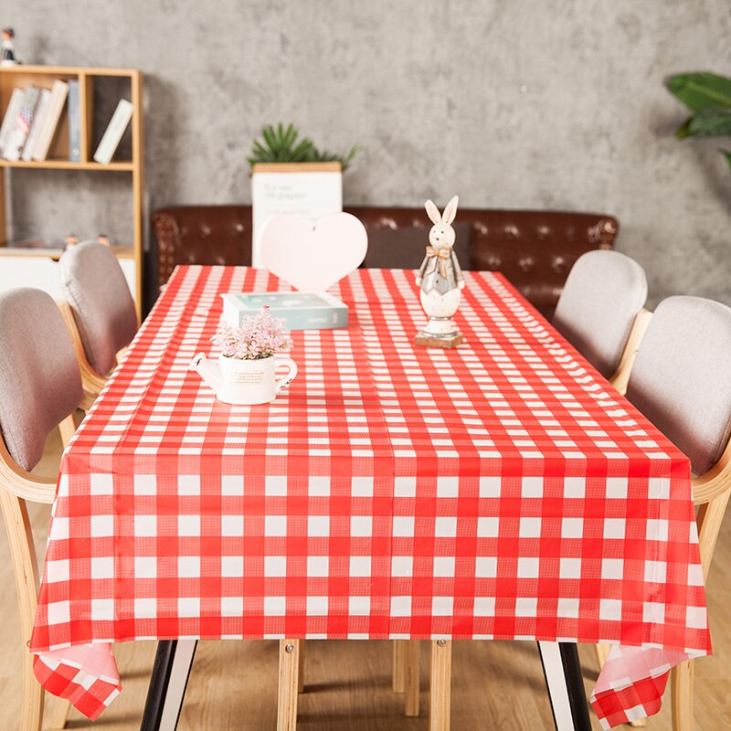 D&Z Red Plaid PE Disposable Table Cover 10pcs Chri... – Grandado