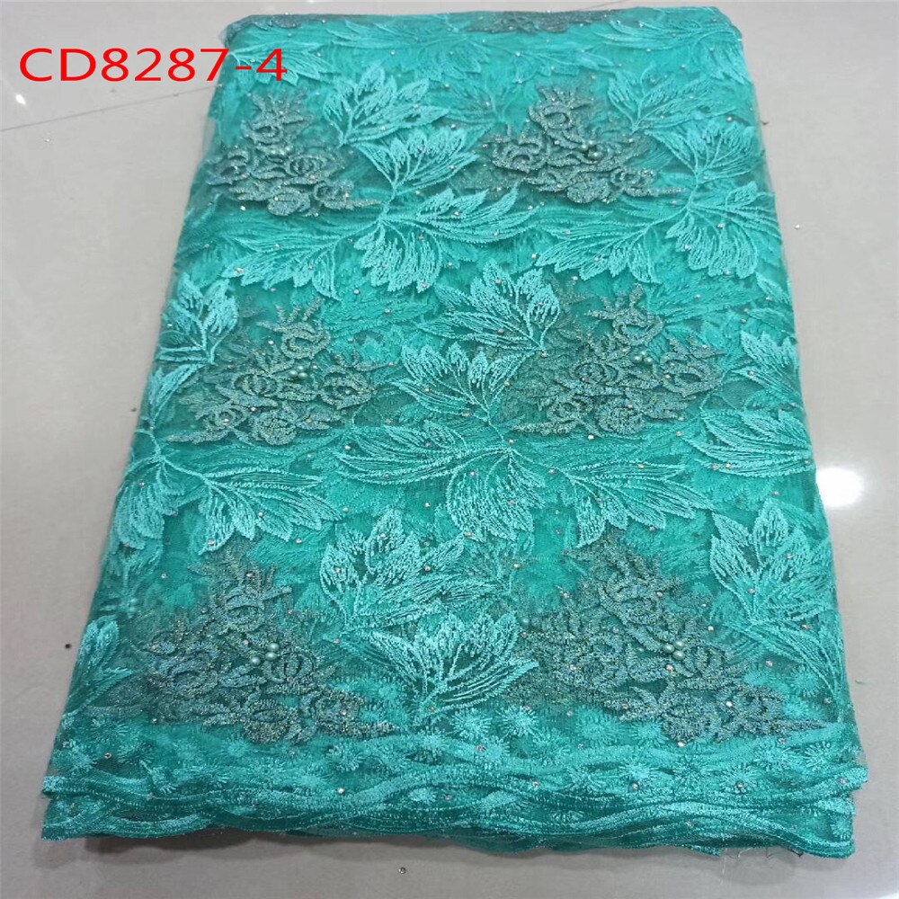 Good price Blue African Lace Beaded Bridal Lace Ni... – Grandado