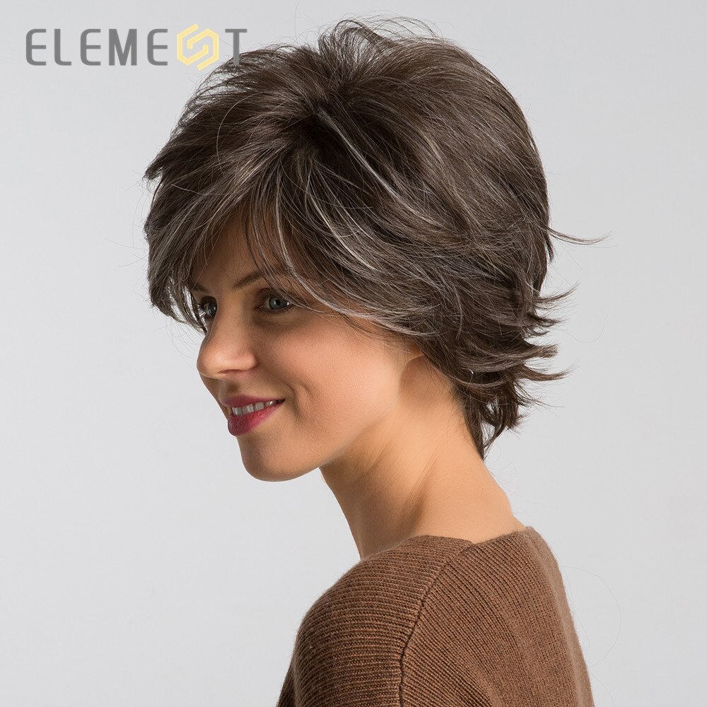Element 6 inch Synthetic Short Natural Wave Wig fo... – Grandado