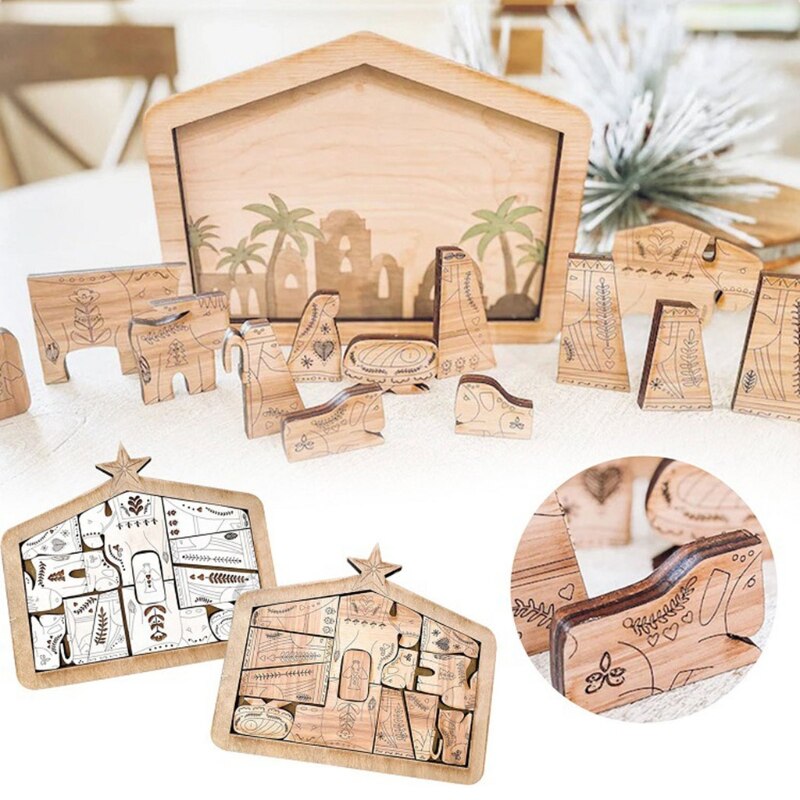Wooden Jesus Puzzle Nativity Jigsaw Puzzles for Ch... – Grandado