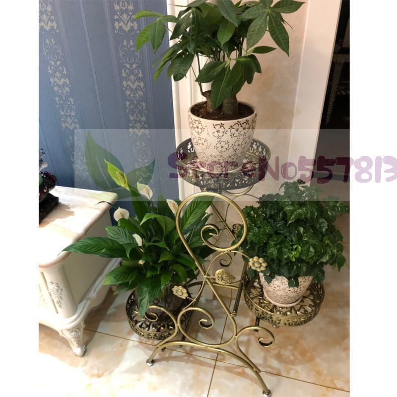 Wrought iron flower stand multi-layer push-pull mo... – Vicedeal