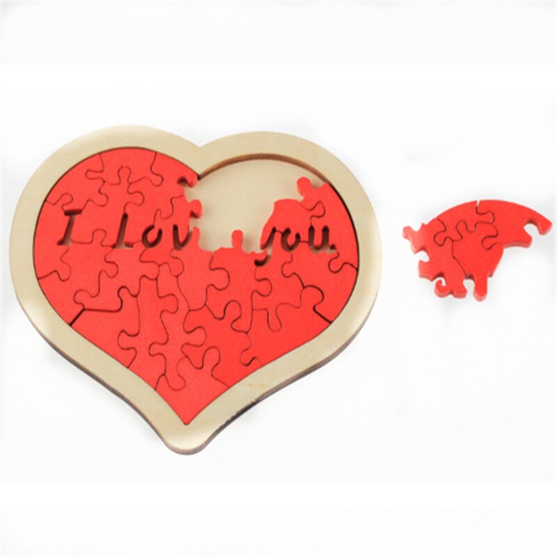 Wooden Love Heart Pattern Jigsaw Puzzle Set Childr... – Grandado