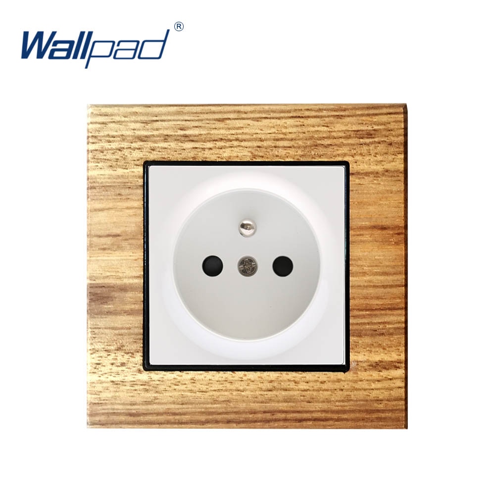 EU French 2 Pin Socket Schuko Wallpad Luxury Woode... – Grandado
