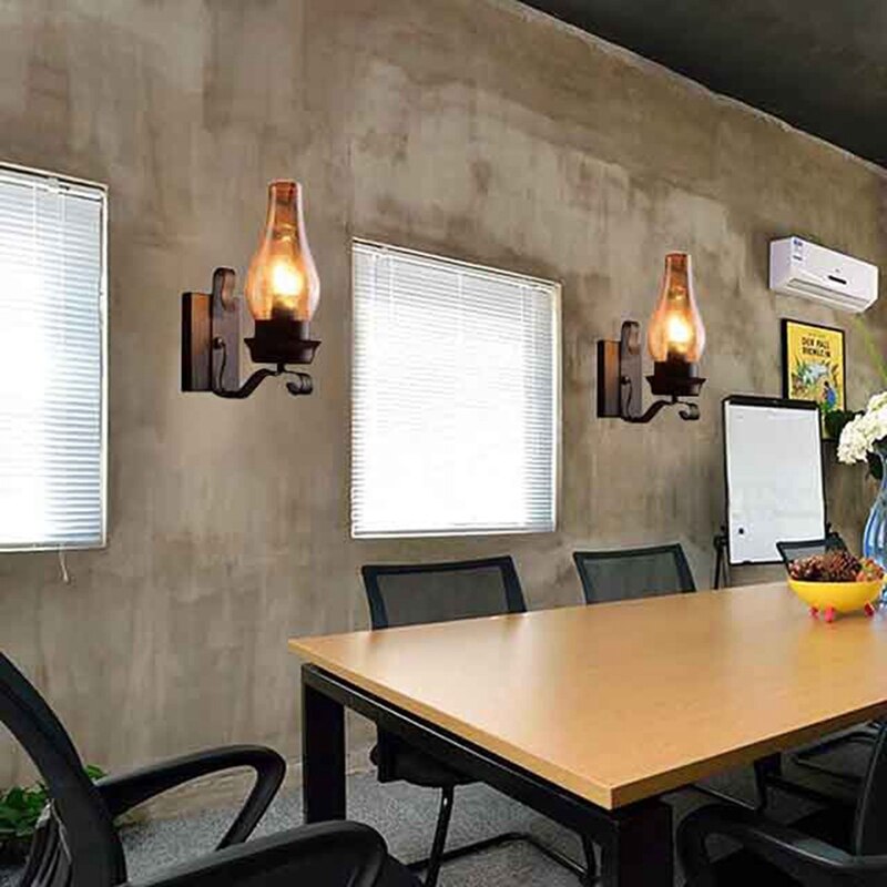 Vintage Rustic Wall Lamp in Glass and Mood Light D... – Vicedeal