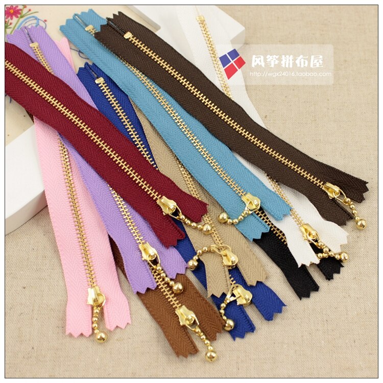 Ykk3 metal zipper classic zip bags gold 40cm long – Vicedeal