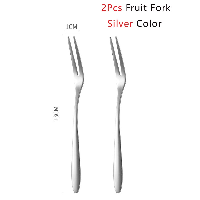 2/6pcs Fruit Fork Set Mini Cute Stainless Steel De... – Vicedeal