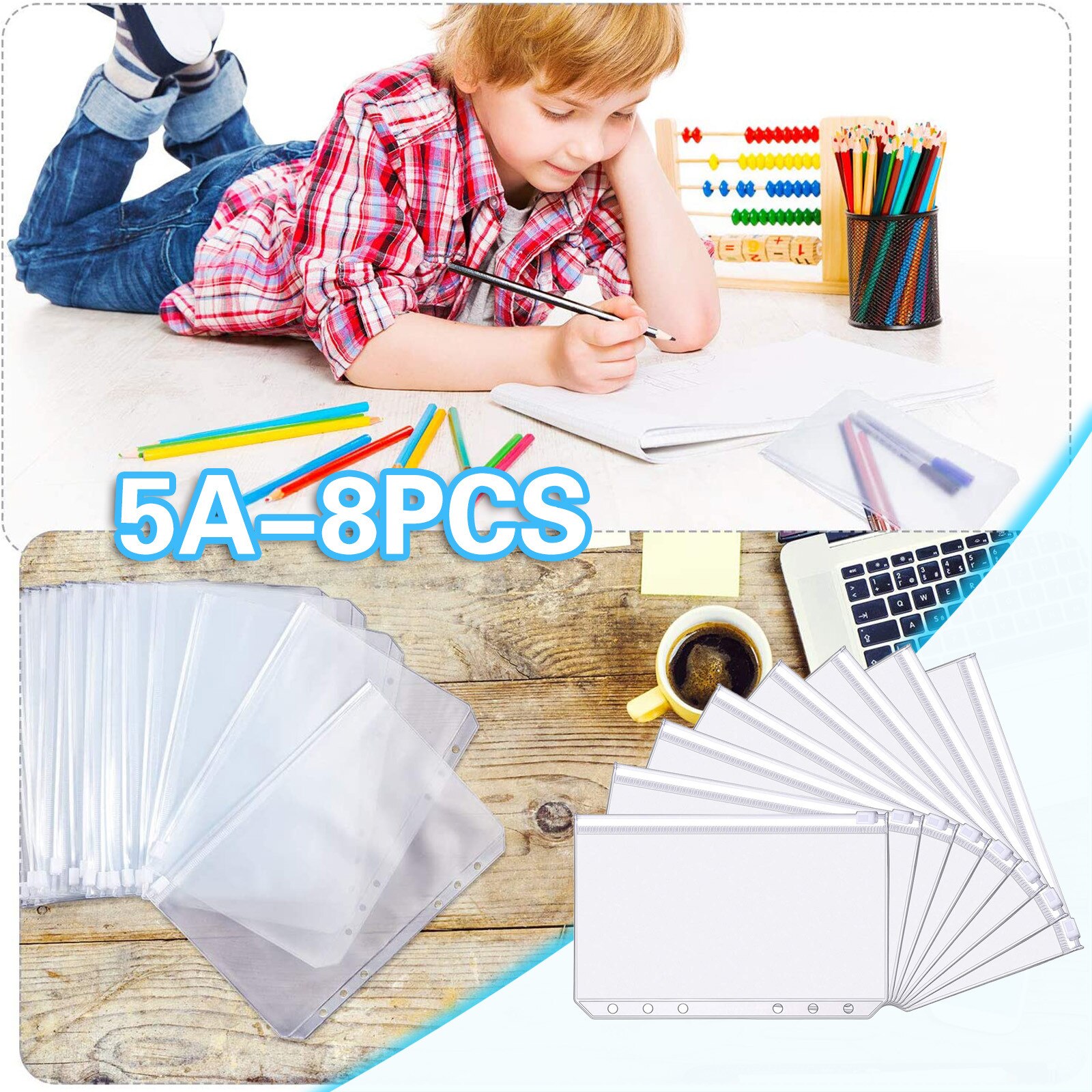A5 Transparent Zip Lock Envelope Binder Organizati... – Grandado