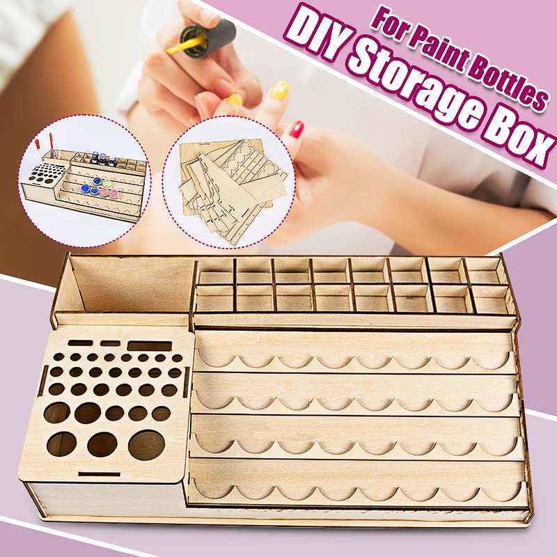 5 Layers Wooden Pigment Bottle Drawer Storage Orga... – Grandado