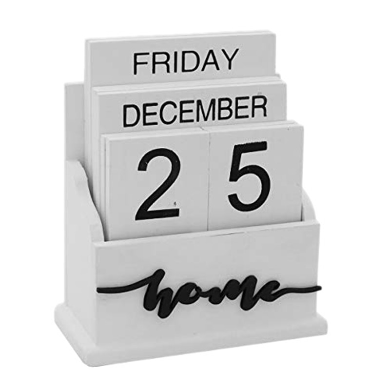 Houten Clamshell Bureau Blok Kalender Permanente H... – Vicedeal
