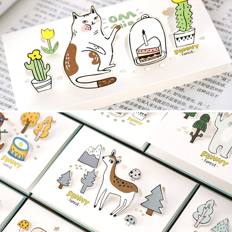 1 x novelty cartoon forest animals 3D greeting car... – Vicedeal