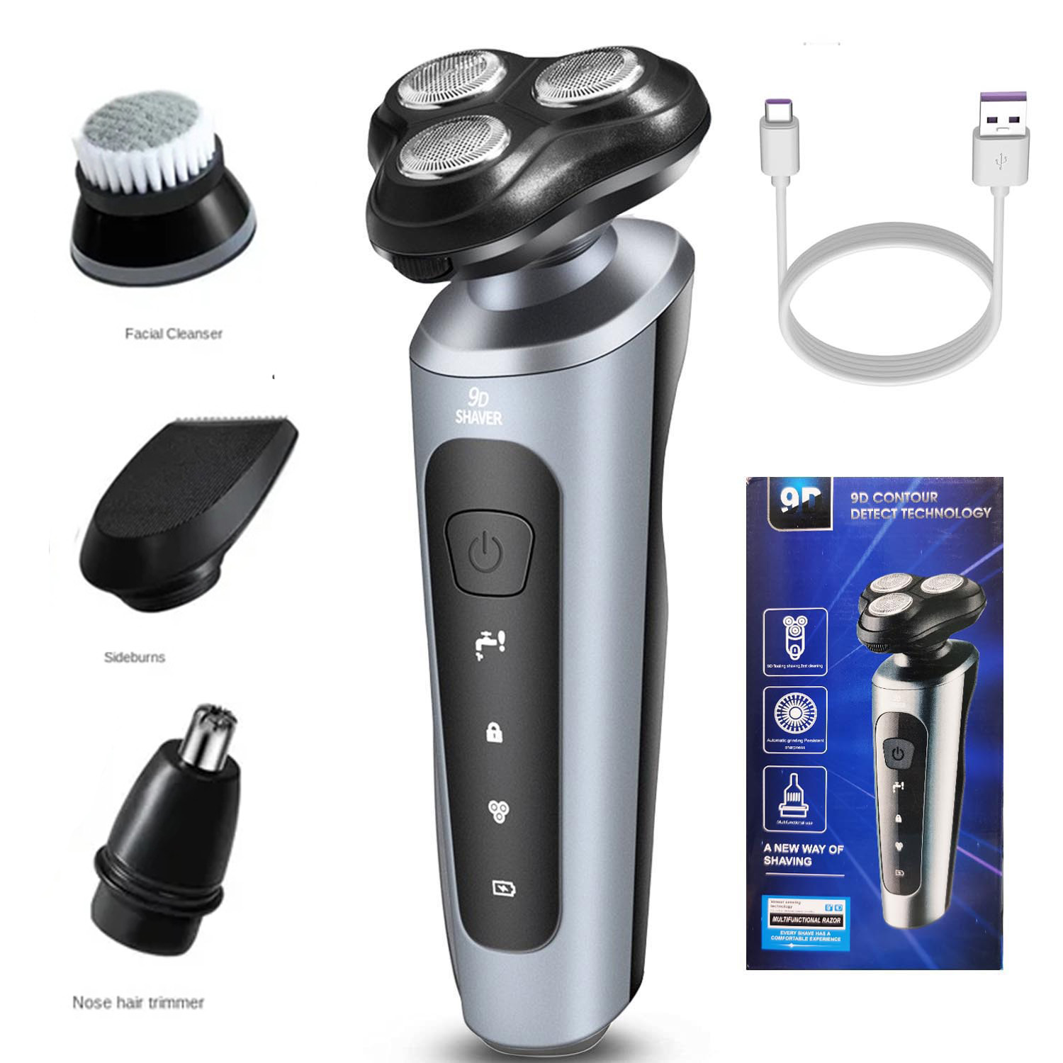 Barbermaskin mannlig 9d tre-i-ett elektrisk barber... – Grandado