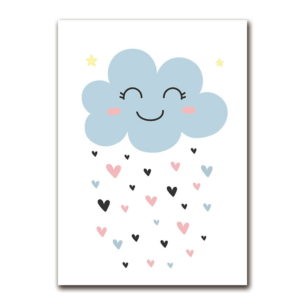 Canvas Schilderij Wolken Nursery Print Baby Poster... – Grandado
