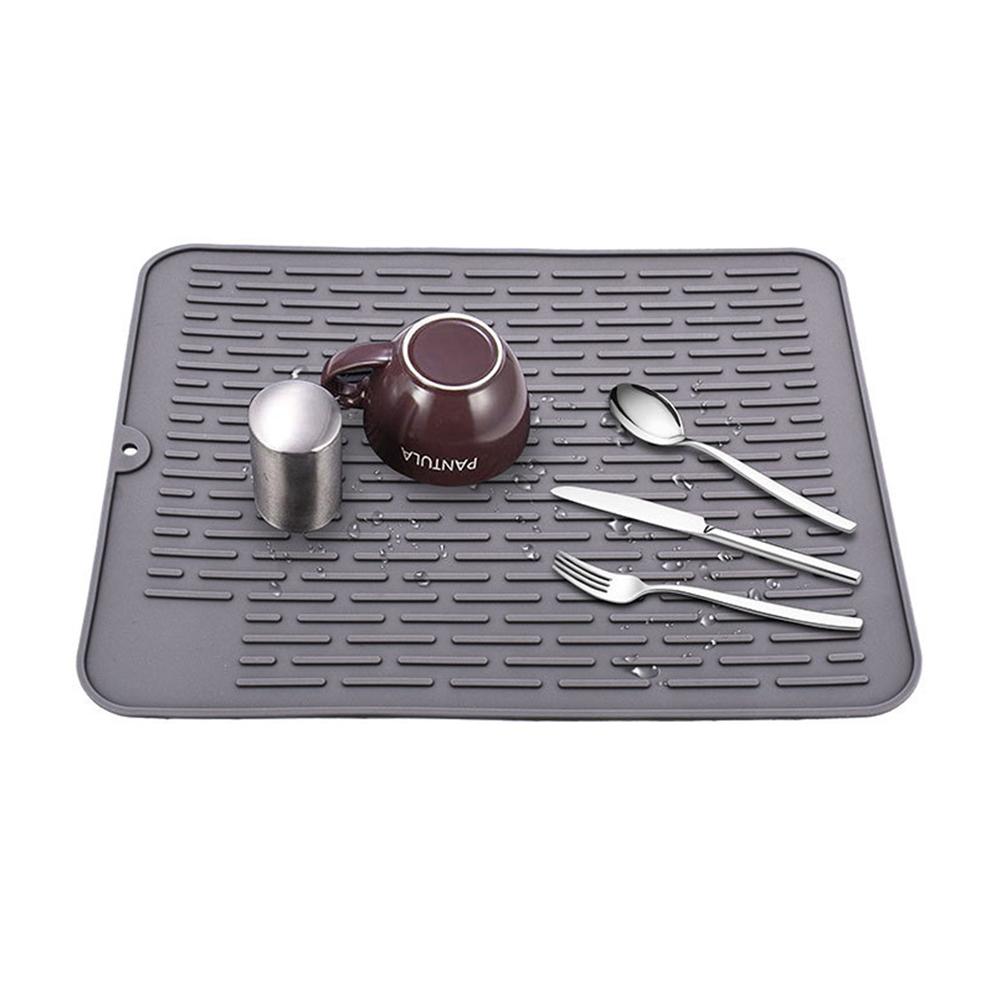 40x30cm Drain Mat Kitchen Silicone Dish Drainer Tr... – Grandado
