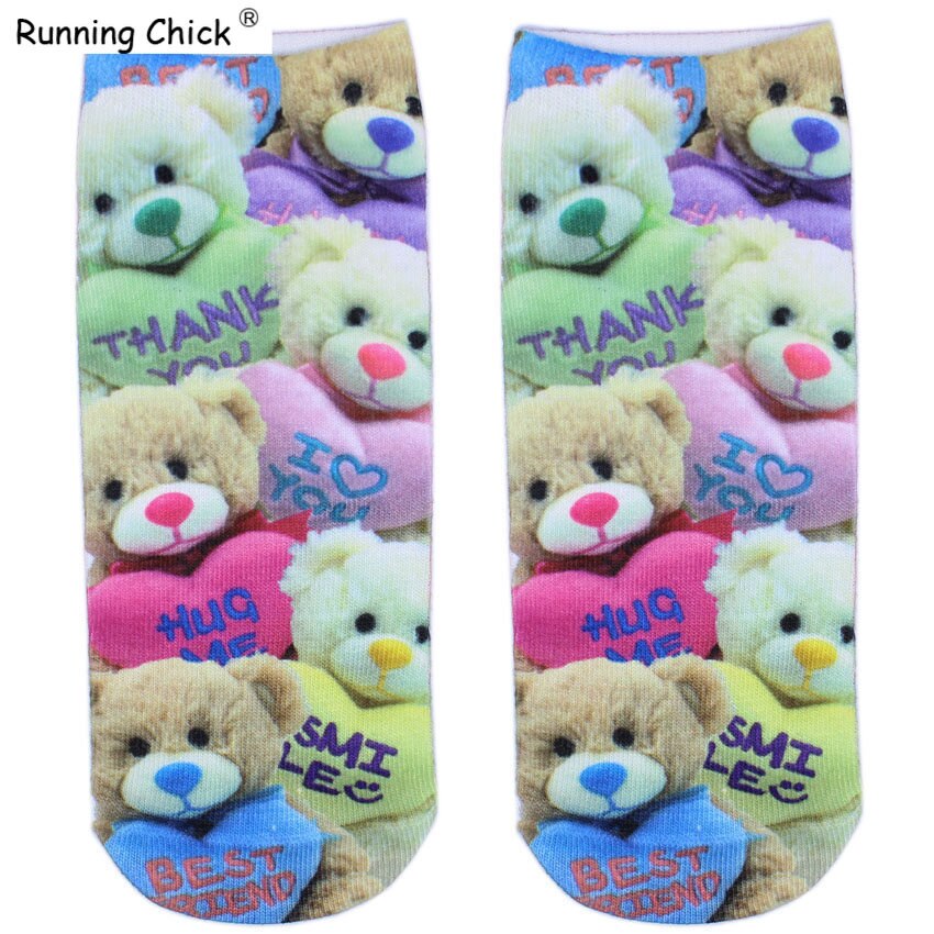 RUNNING CHICK Bear 3d Print Casual Socks – Vicedeal