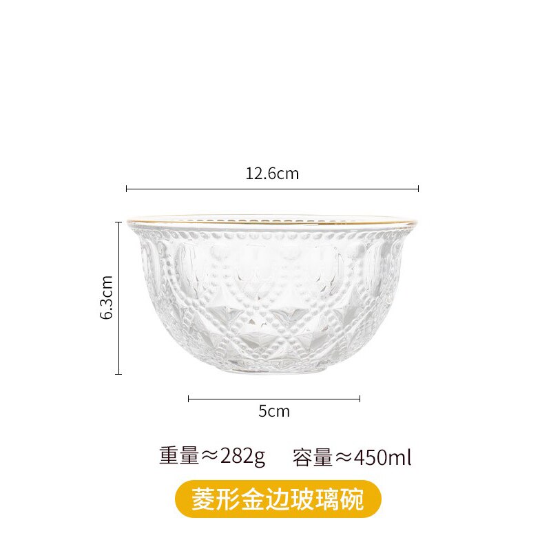 Glass Relief Oatmeal Bowl Transparent Breakfast Ce... – Vicedeal