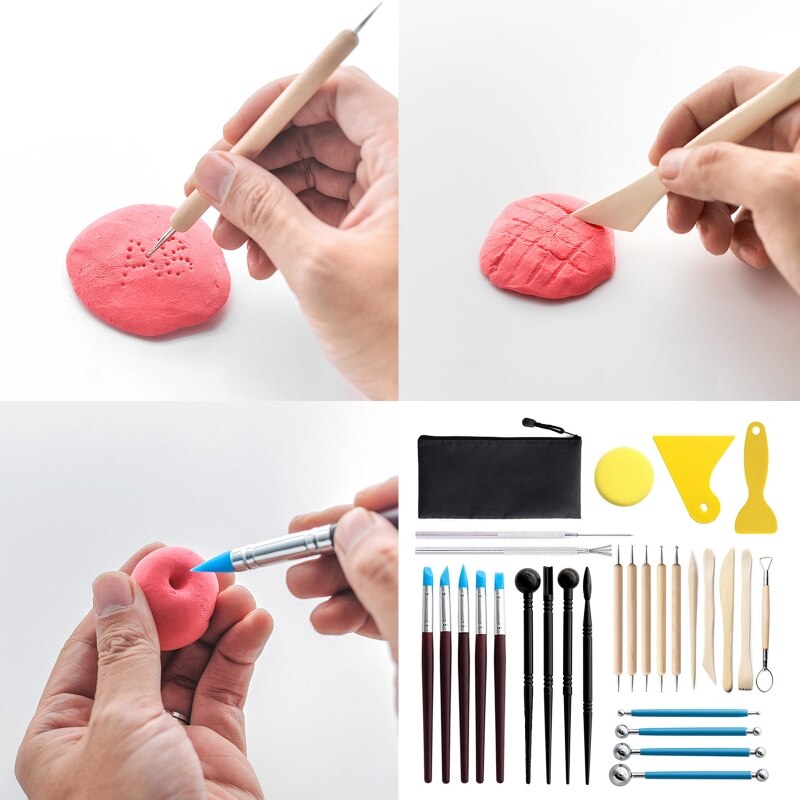29 Pcs/Set Clay Modeling Tools Kit Clay Dotting Sc... – Grandado