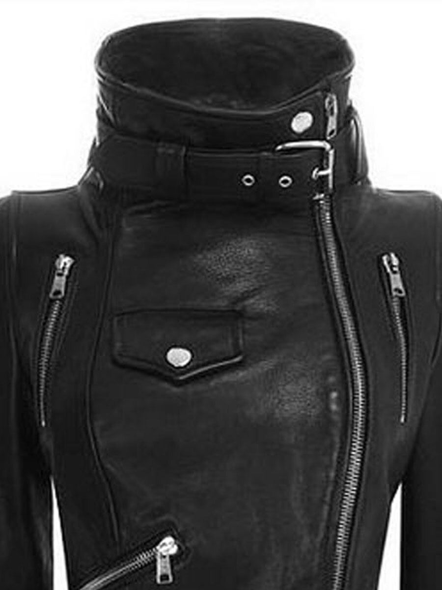 Gothic faux fur coat female winter autumn motorcyc... – Grandado