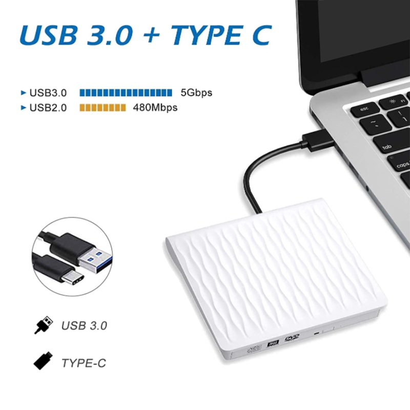 External CD DVD Drive, USB 3.0 Slim Portable Exter... – Vicedeal
