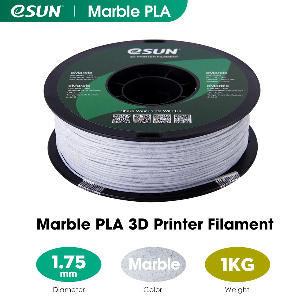 eSUN Marble PLA Filament 1.75mm 3D Printer Filamen... – Grandado