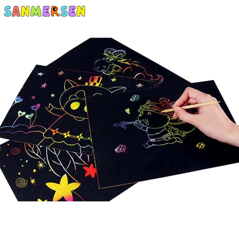 10pcs Magic Rainbow Scratch Paper DIY Drawing Boar... – Grandado