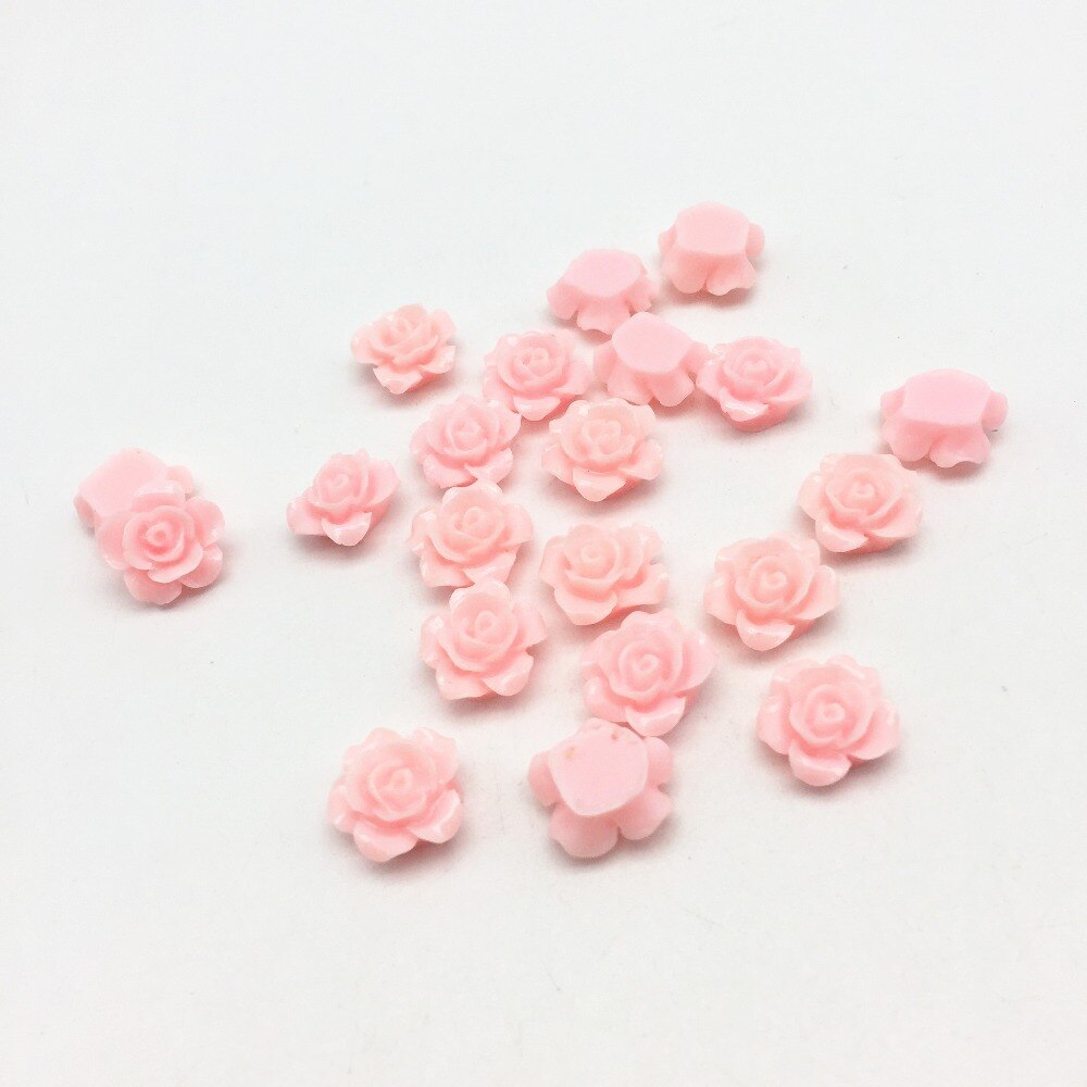 100pcs 12mm Light Pink Resin Rose Flowers Flatback... – Vicedeal