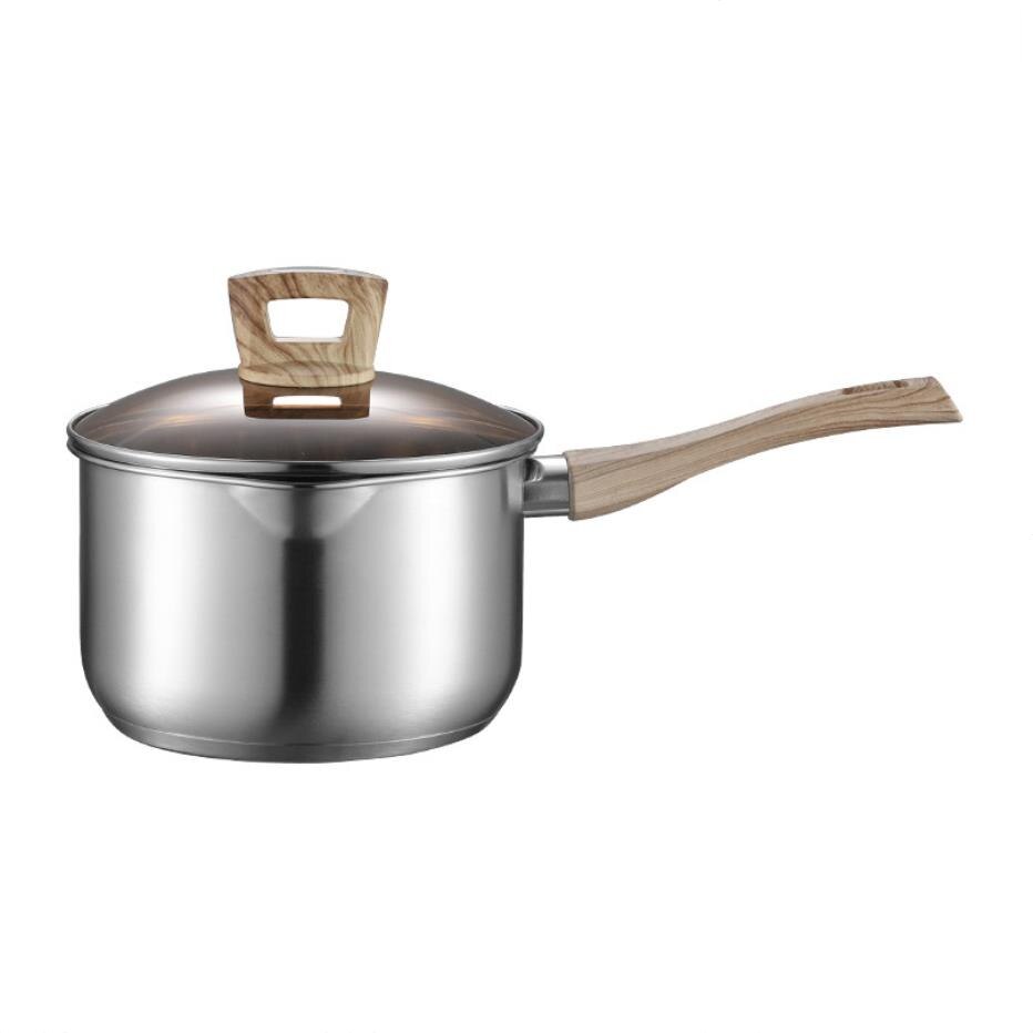 2L Stainless Steel Saucepan with Glass Lid, Spouts... – Grandado