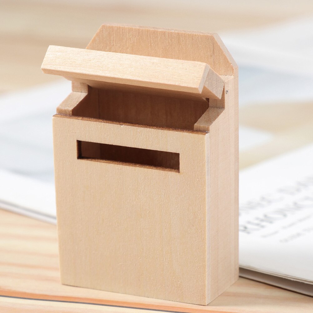 2 Stuks Mini Huis Brief Box Mini Houten Mailbox De... – Grandado