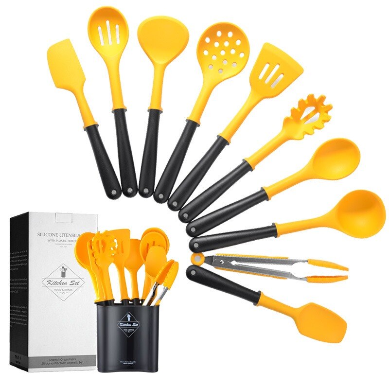 10PCS Food Grade Yellow Cooking Utensils Set Heat ... – Grandado