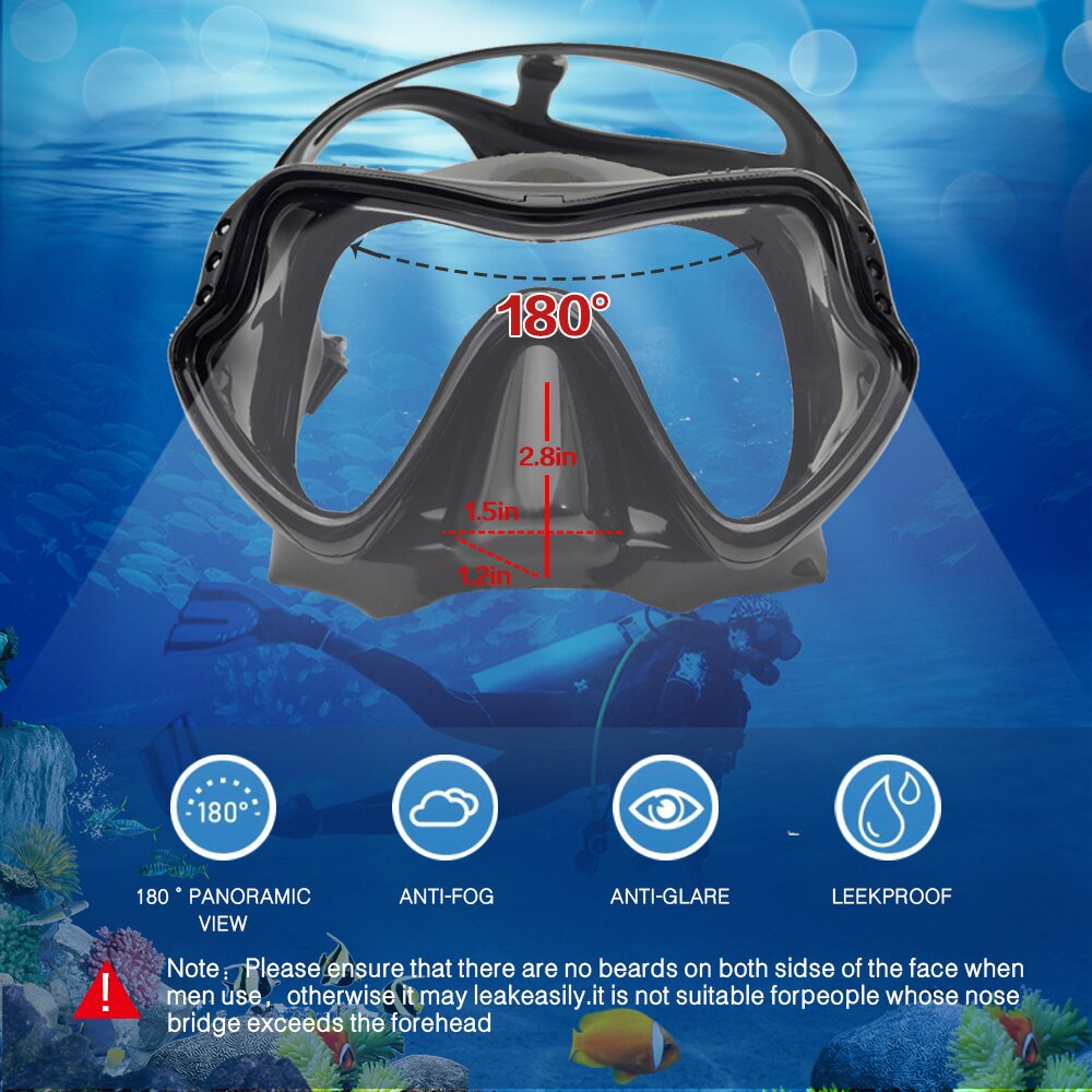 Mirror Color Lens Diving Mask Diving Masks Snorkel... – Grandado