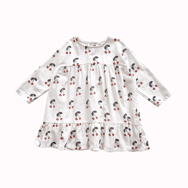 Little Girls Cotton Dress Long Sleeve8 Loose Ruffl... – Grandado