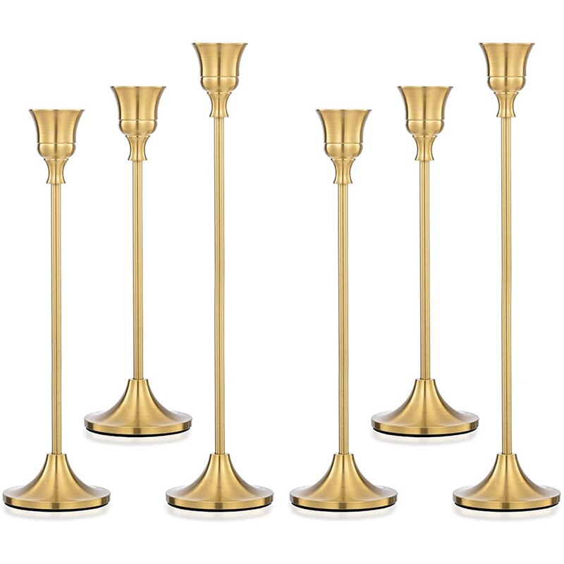 Candlestick Cone Candlestick 6-Piece Set Brass Gol... – Vicedeal