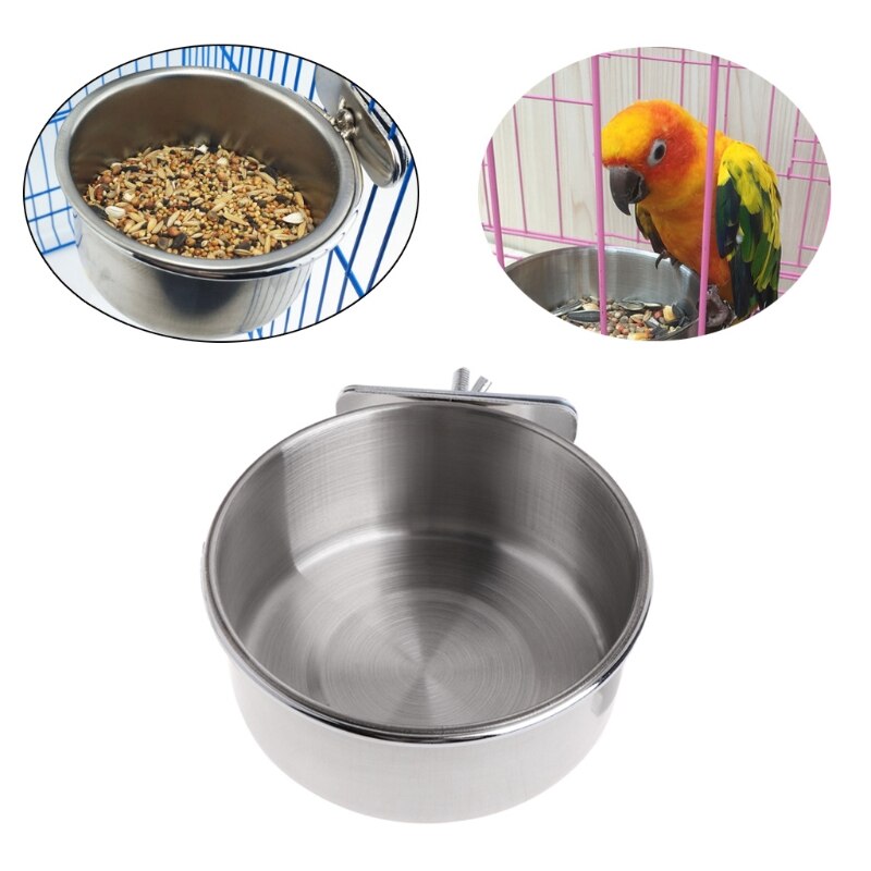 Stainless Steel Parrot Bird Feeders Food Water Fee... – Vicedeal
