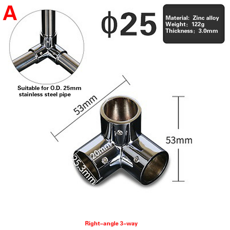4 Pcs 25mm Zinc alloy Pipe Fittings Right Angle Te... – Vicedeal